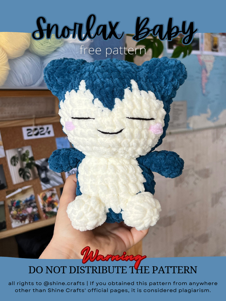 Snorlax Pattern by - Shine.crafts | PDF | Crochet | Folk Art