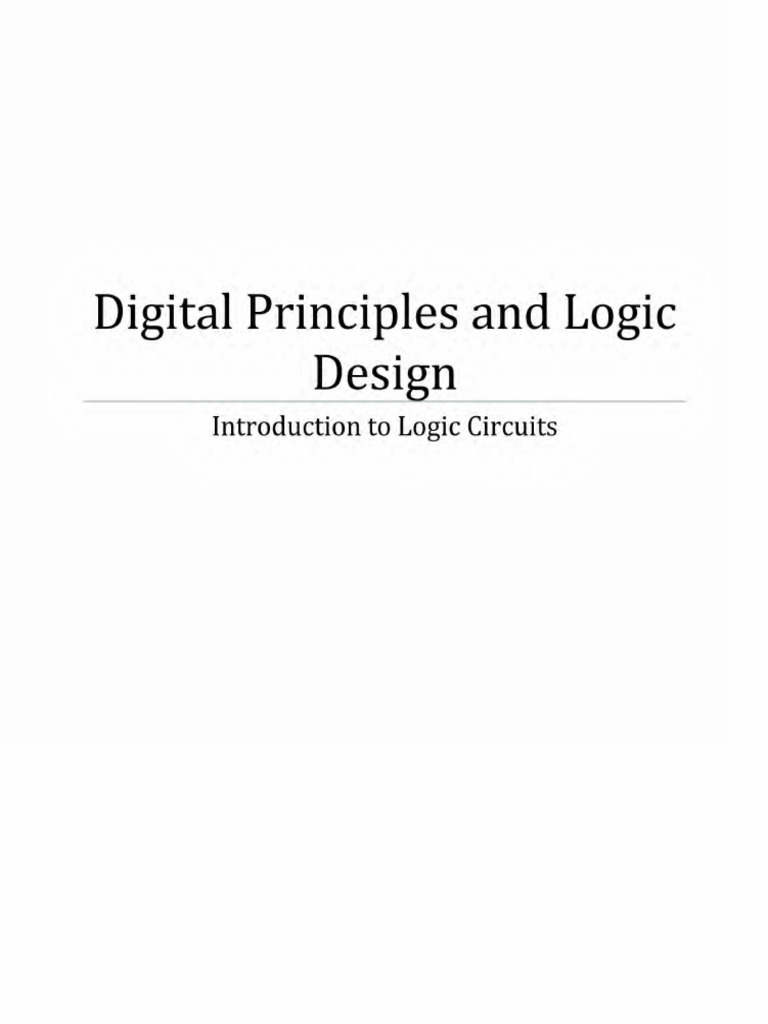 Lecture 1 - Introduction To Logic Circuits | PDF | Binary Coded Decimal | Logic Gate