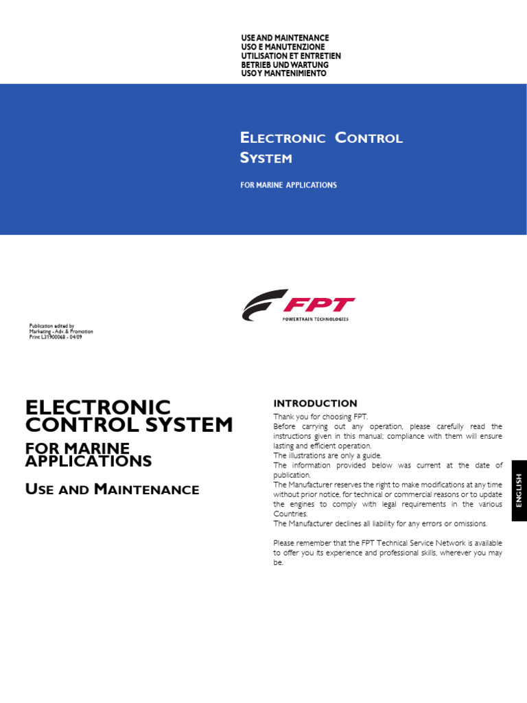 FPT Iveco Use and Maintenace Electronic Control System For Marine ...