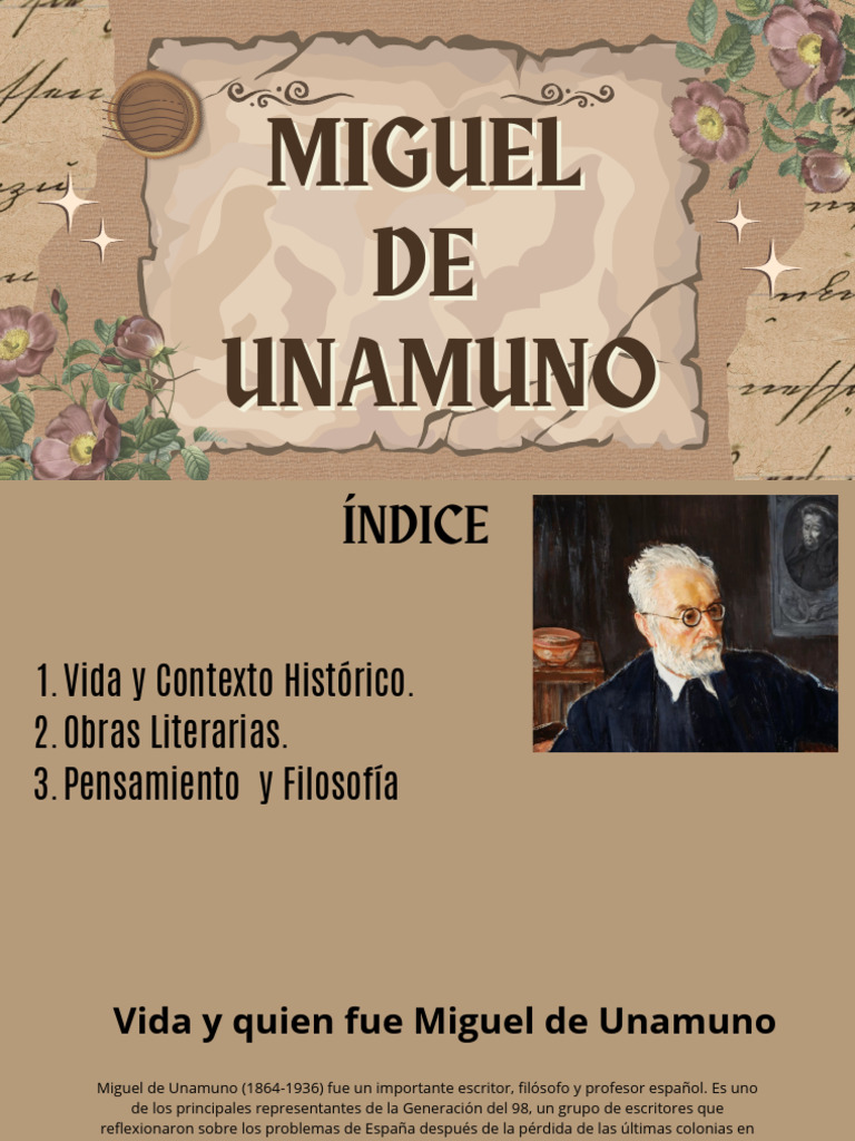 Miguel de Unamuno: Vida y Filosofía | PDF | Educación en artes liberales