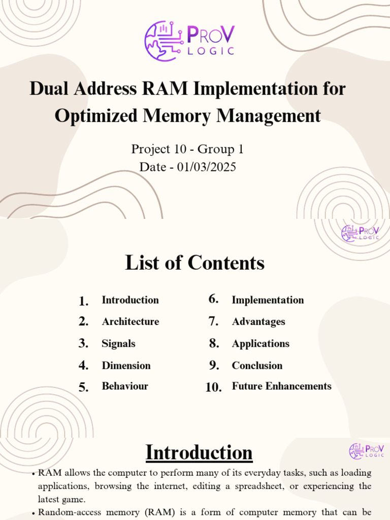 Dual Address RAM Implementation for Optimized Memory Management (2) | PDF | Computer Data ...
