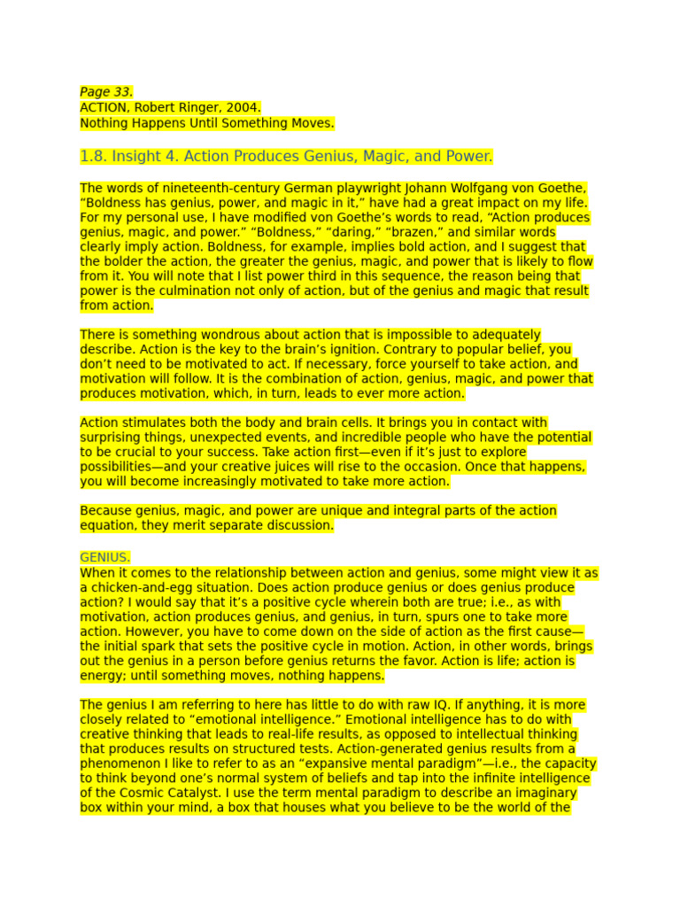 Action Sparks Genius and Power | PDF | Genius | Mind