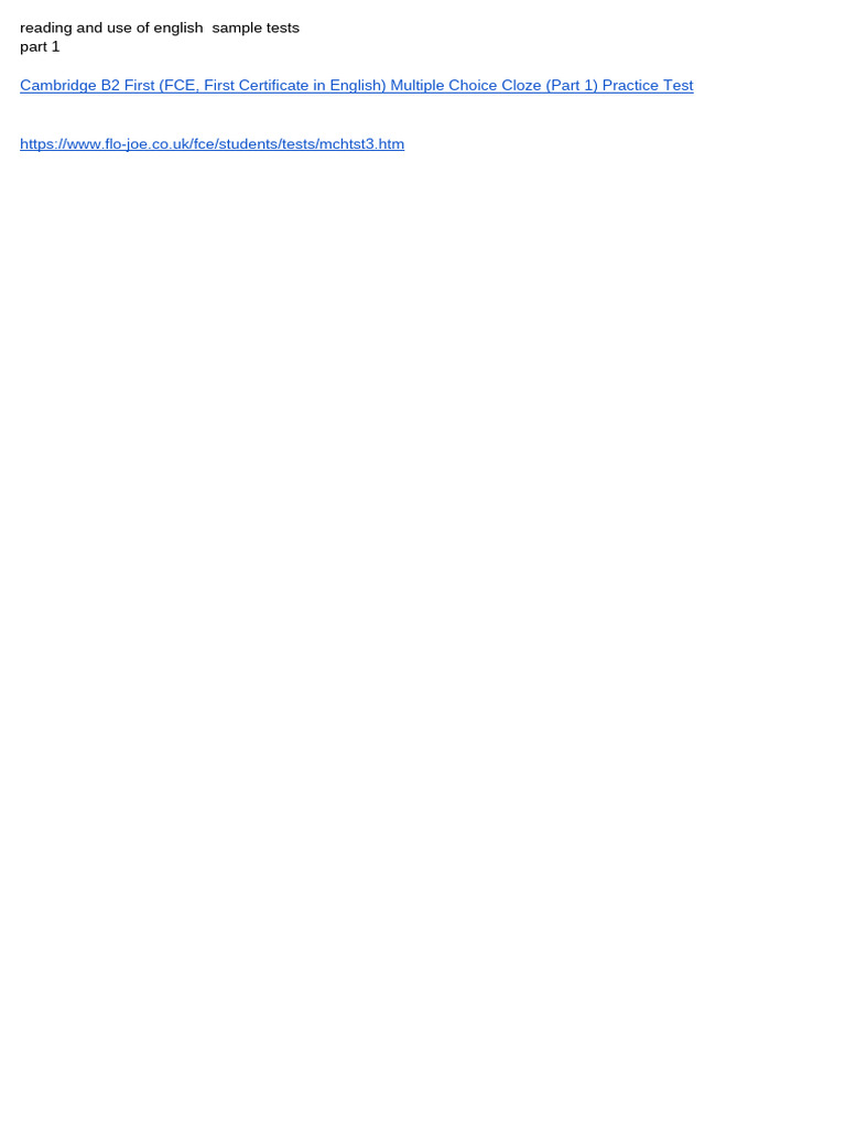 Cambridge B2 First Practice Tests | PDF