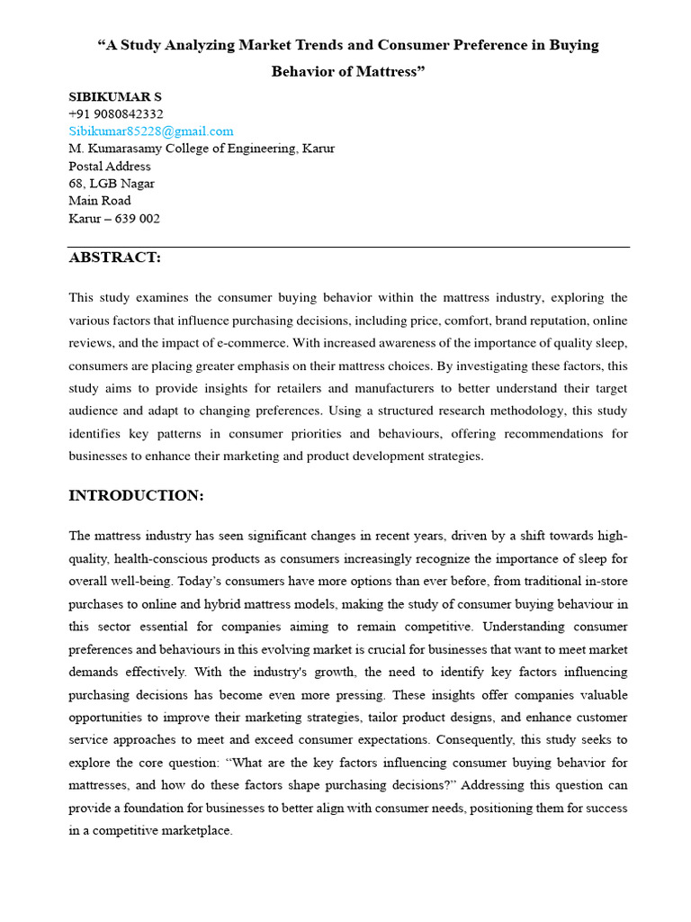 A Study Analyzing Market Trends and Con | PDF | Behavior | Consumer Behaviour