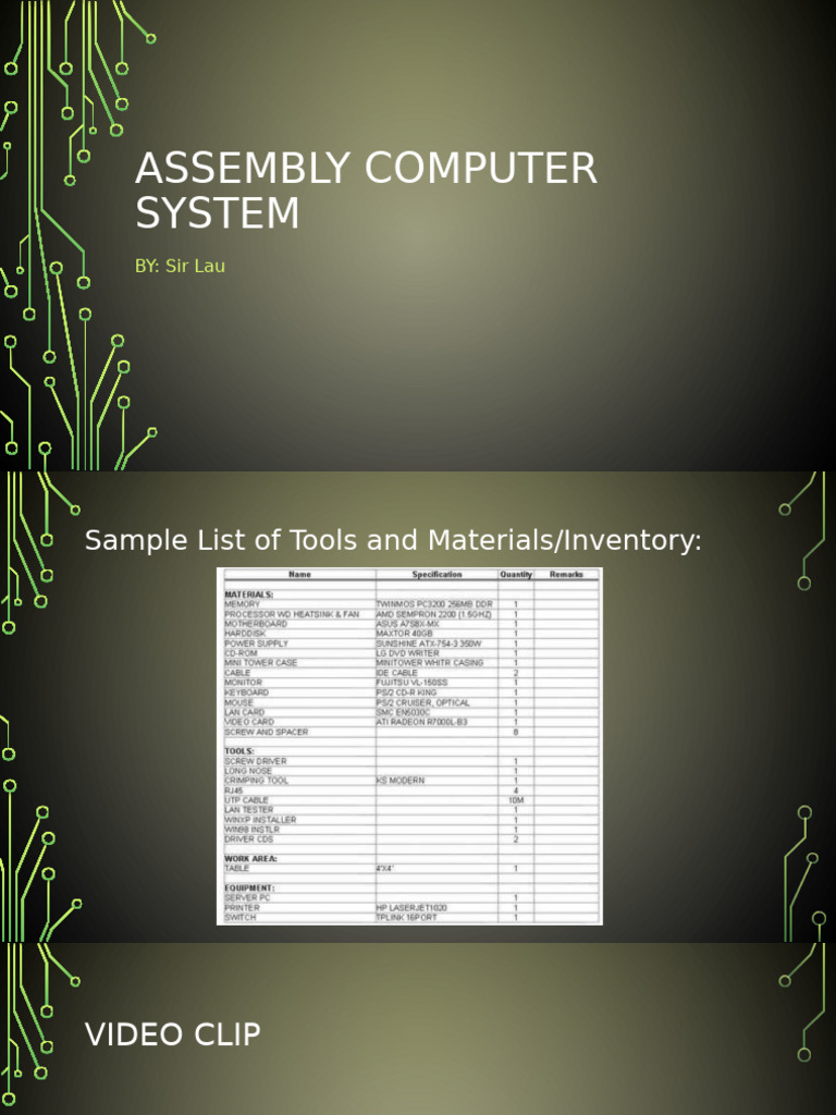 Lesson 21 Assembly Computer System Pdf