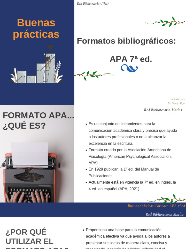 Buenas Prácticas del Formato APA 7ª Ed. | PDF | Estilo apa | Derechos ...