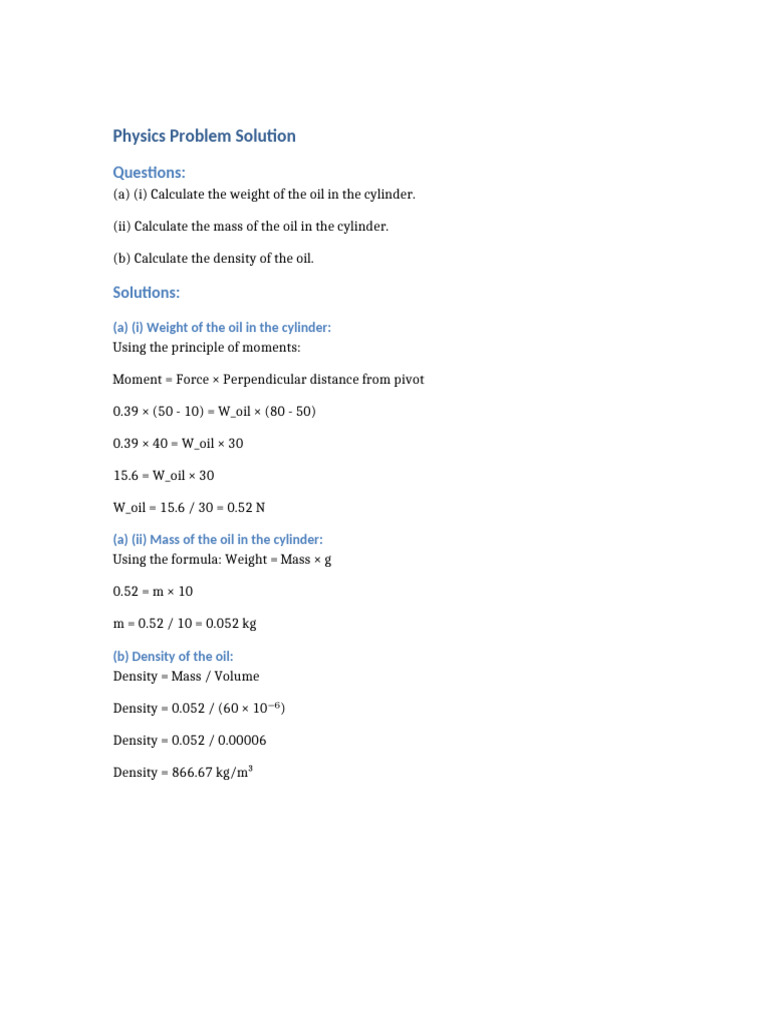 Physics Problem Solution | PDF