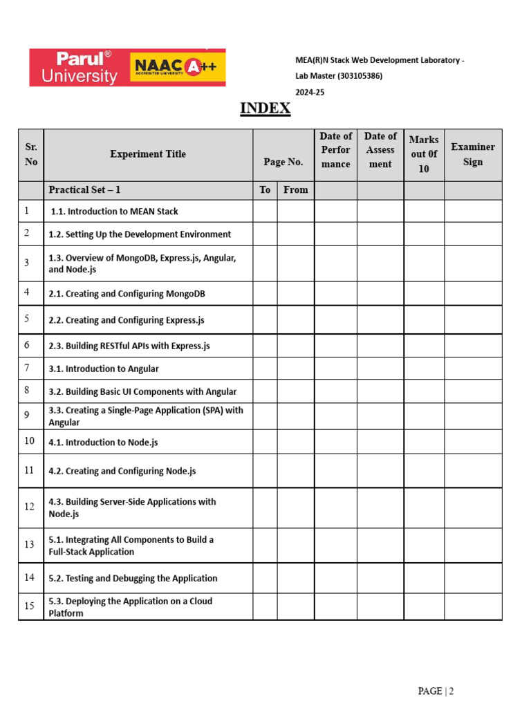 MEAN Lab Manual-1 Removed | PDF | Web Development | Computer Engineering