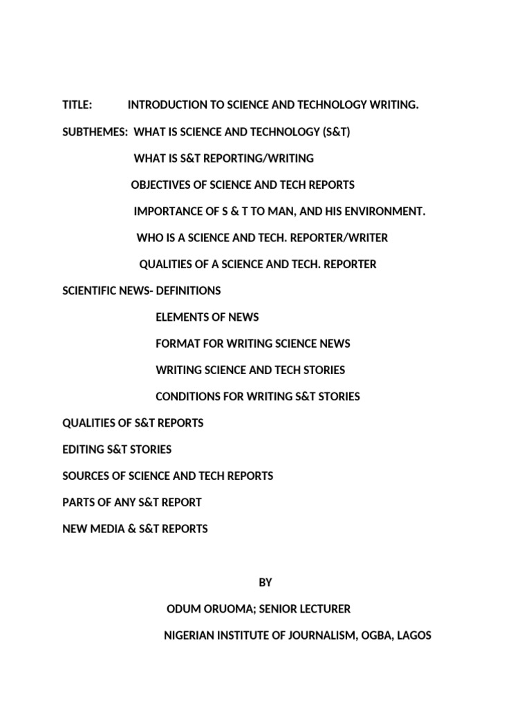 Science and Technology Writing Guide | PDF | Science | English Language