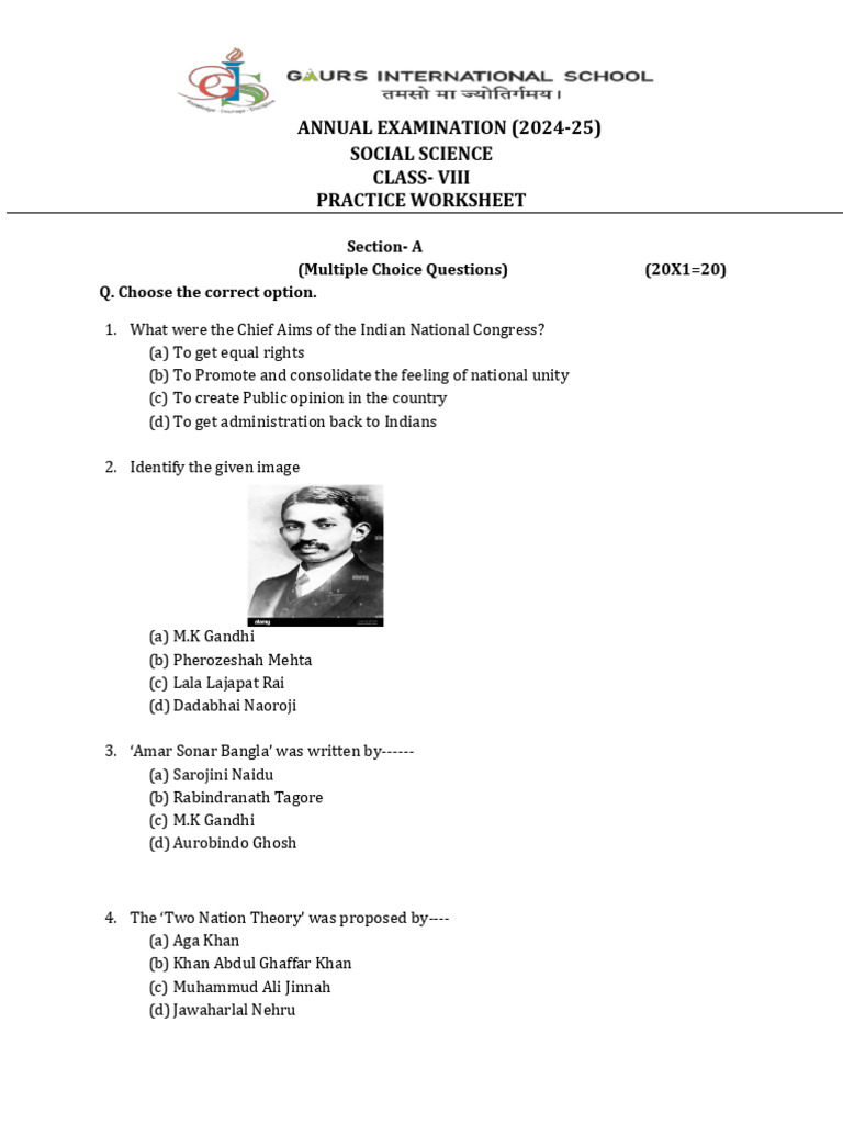 Annual Revision Worksheet | PDF | Agriculture | British Raj