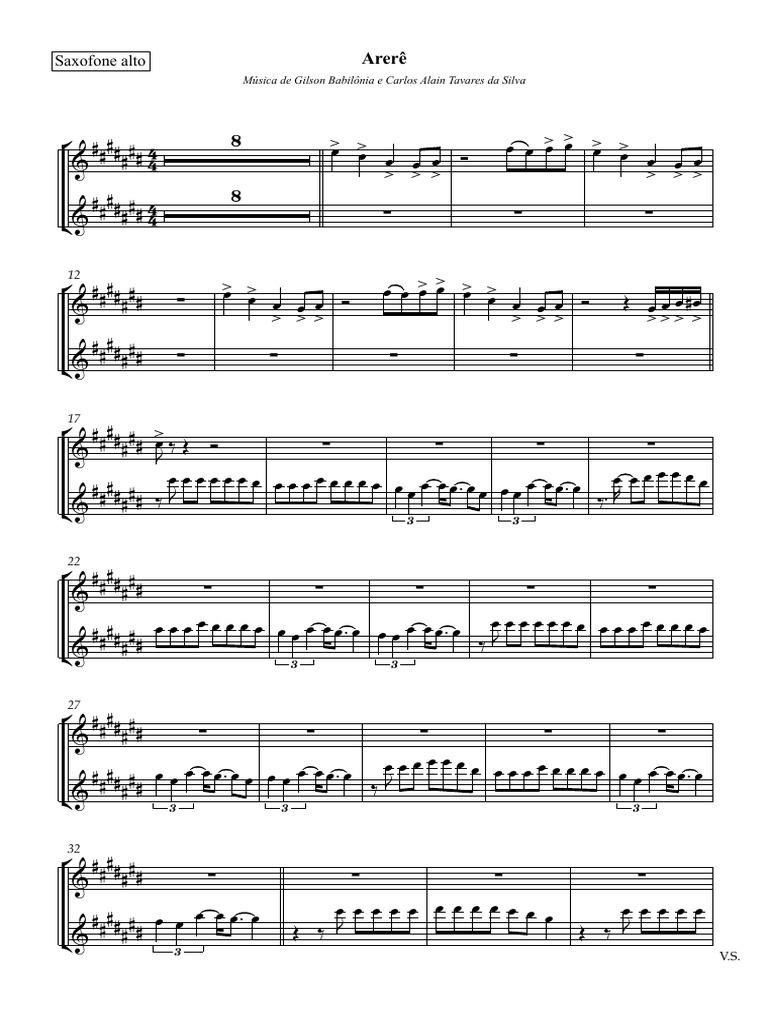 Arere - Saxofone Alto | PDF