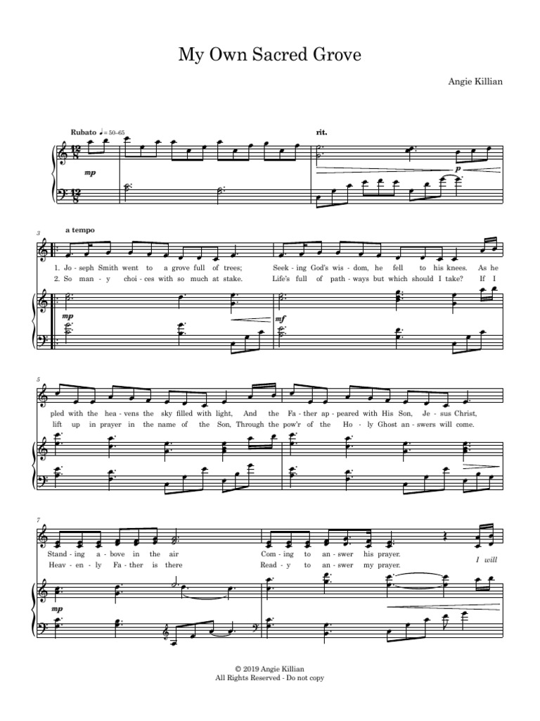 My Own Sacred Grove Sheet Music | PDF