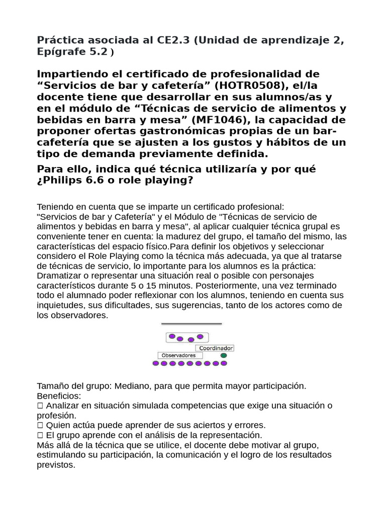 Práctica Asociada Al CE2.3 (Unidad de Aprendizaje 2, Epígrafe 5.2 | PDF