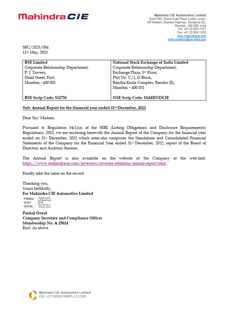 Annual Report Cie | PDF | Dividend | Taxes