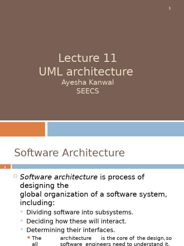 Lecture 11 - UML Architecrure | PDF | Unified Modeling Language | Class (Computer Programming)