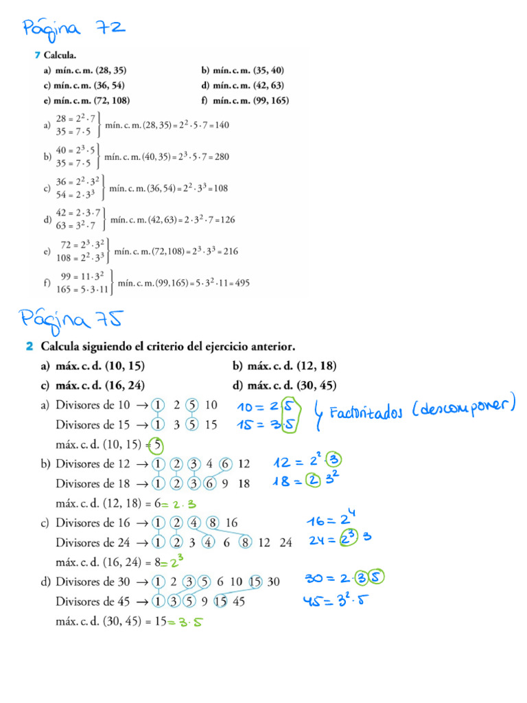 Ejercicios MCM - MCD | PDF