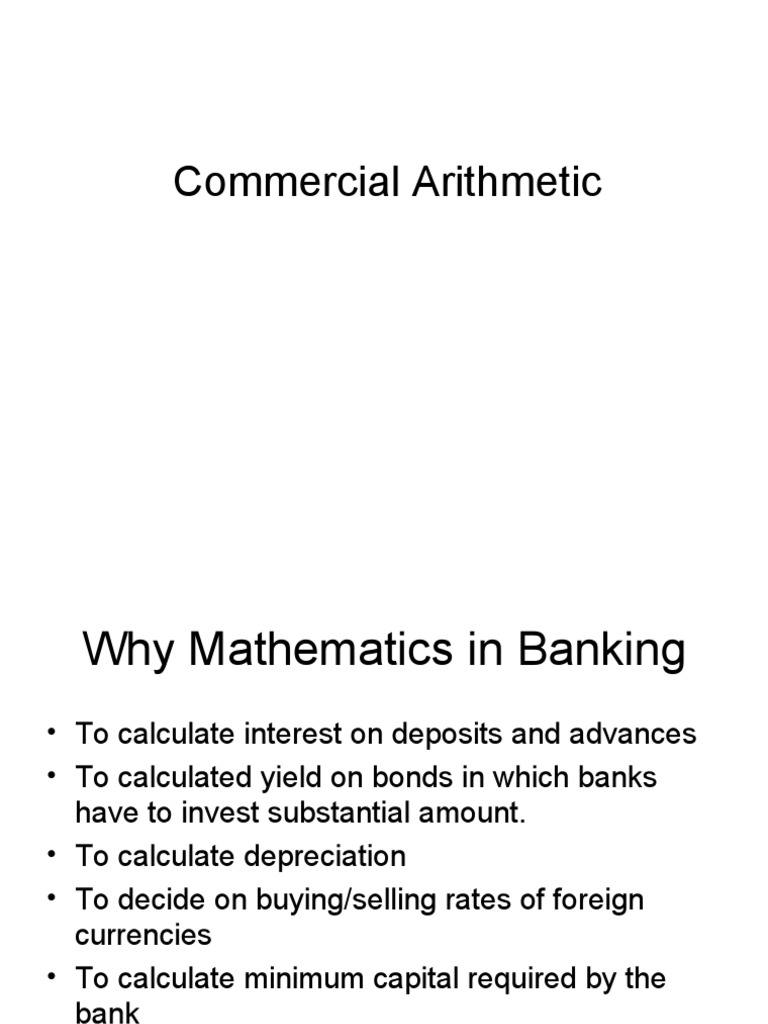 Commercial Arithmetic | PDF | Compound Interest | Interest