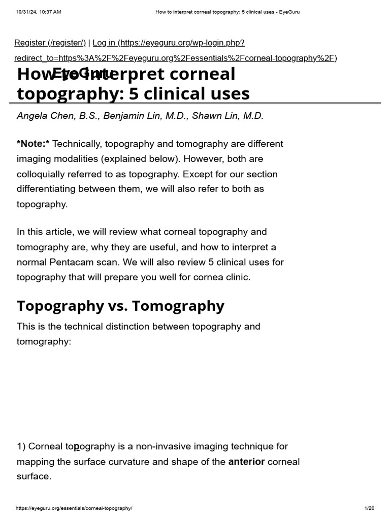 How To Interpret Corneal Topography | PDF | Cornea | Myopia