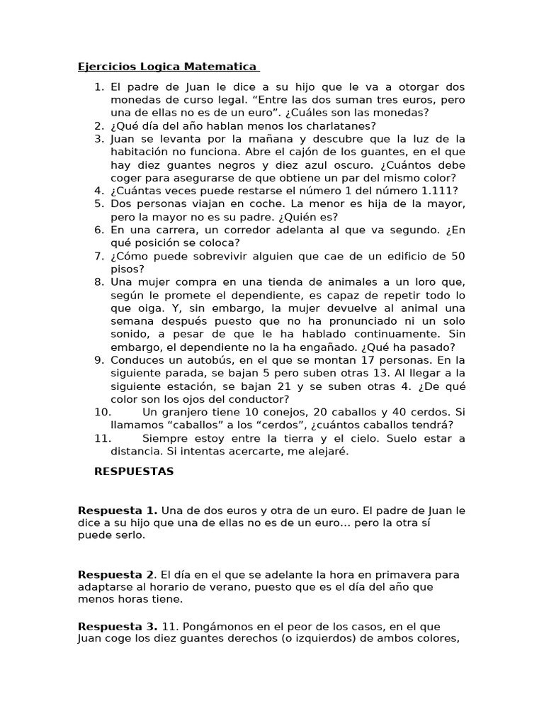Ejercicios Logica Matematica Resueltos | PDF