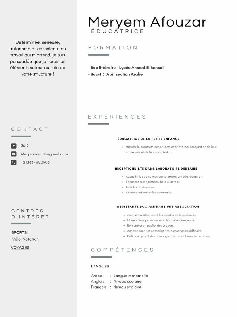 Déterminé, Sérieux, Autonome Et Conscient Du Travail Qui M'attend, Je ...