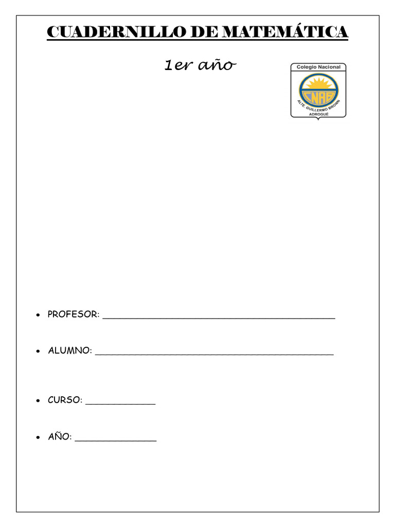 Cuadernillo 1ro NACIO FINAL | PDF | División (Matemáticas) | Número racional