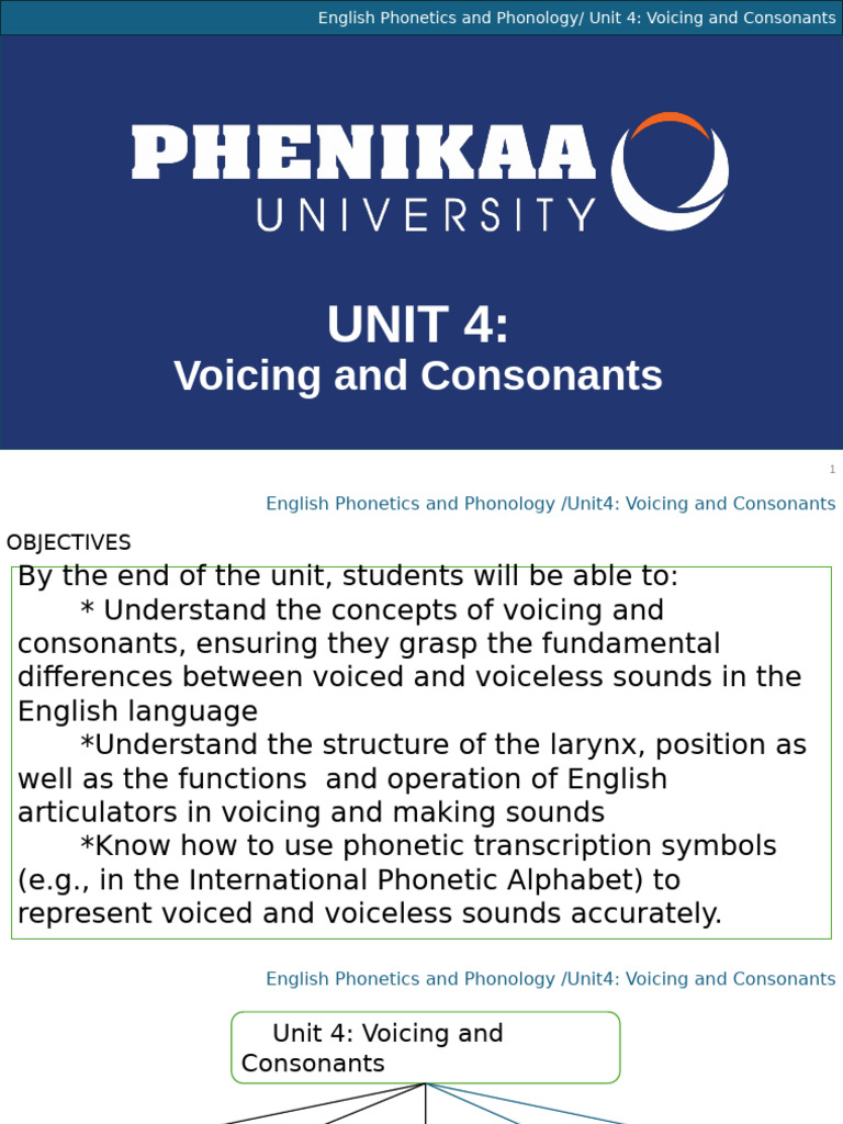 Phonetics and Phonology Unit4 | PDF | Phonetics | Consonant