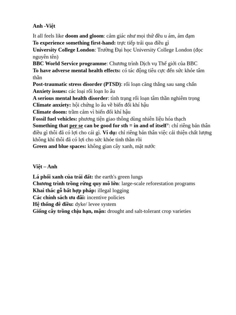 Climate Change Vocab | PDF