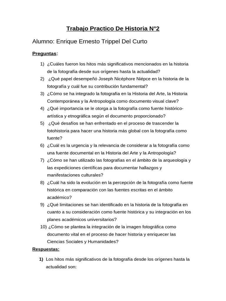 Trabajo Practico 2 Historia | PDF | Plan de estudios | Imagen