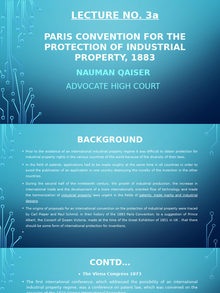 Paris Convention Overview for Industrial Property | PDF | Patent ...