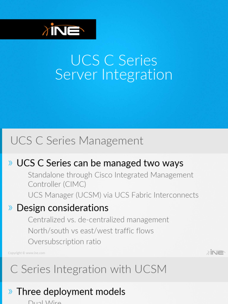 INE.CCNP.DC.UCS.006.UCS.C.Series.Server.Integration.001 | PDF