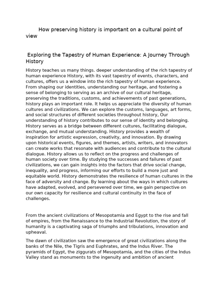Importance of Preserving Cultural History | PDF | Bengal