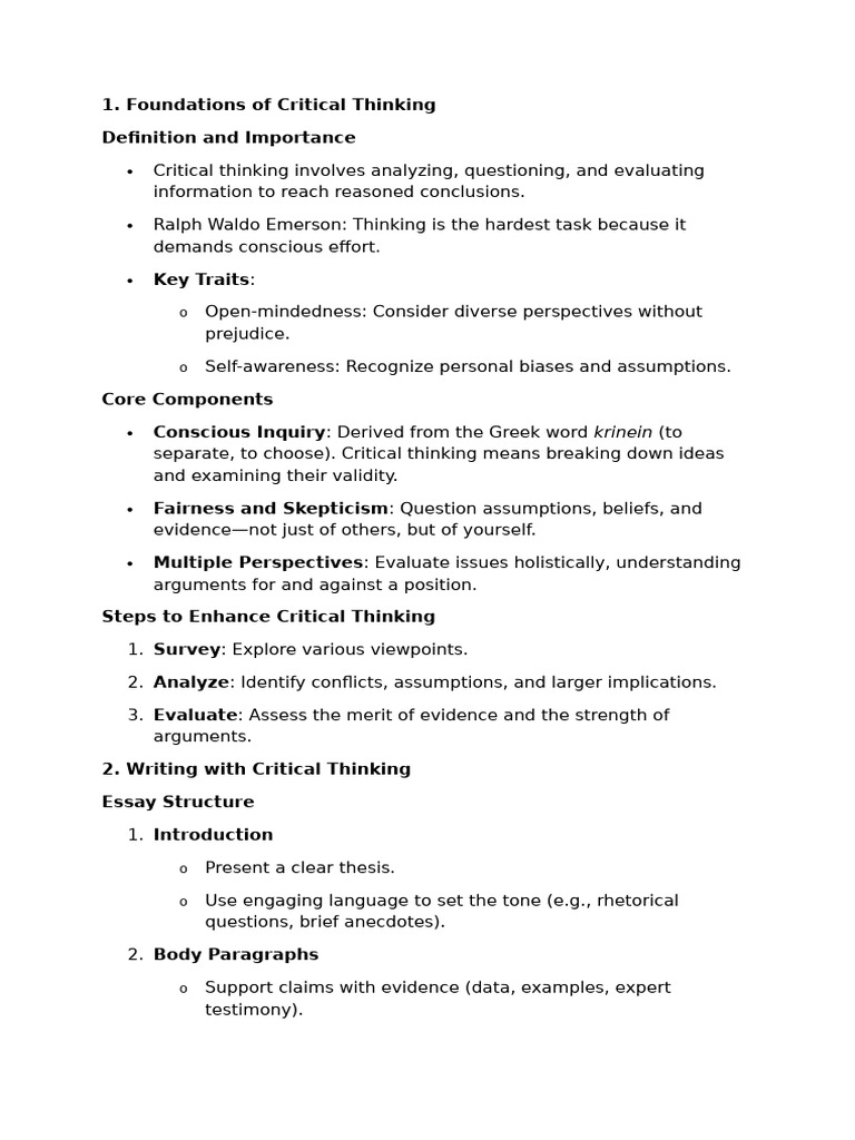 Eleşti̇rel Okuma Ve Yazma Final Notu | PDF | Critical Thinking | Argument