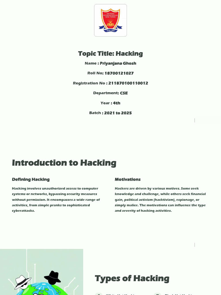 Understanding Hacking: Types & Ethics | PDF | Security Hacker | Security