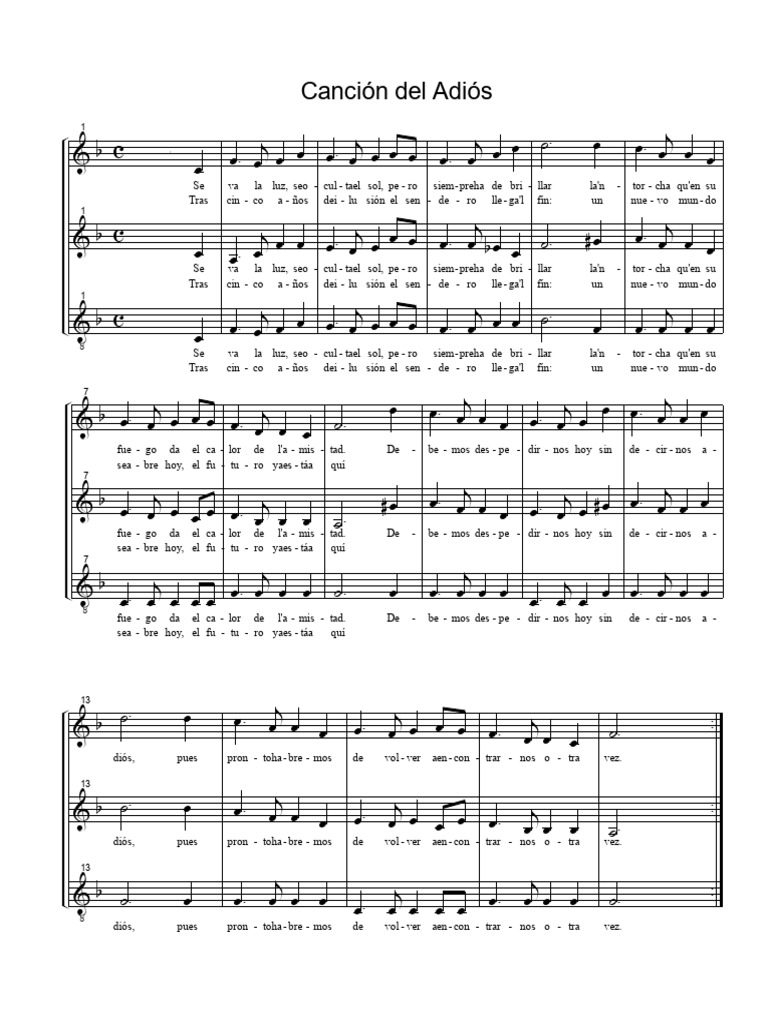 Cancion Del Adios | PDF