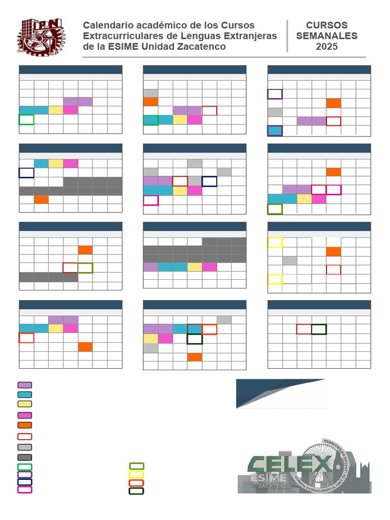 Calendario ESIME Zacatenco 2025 | PDF