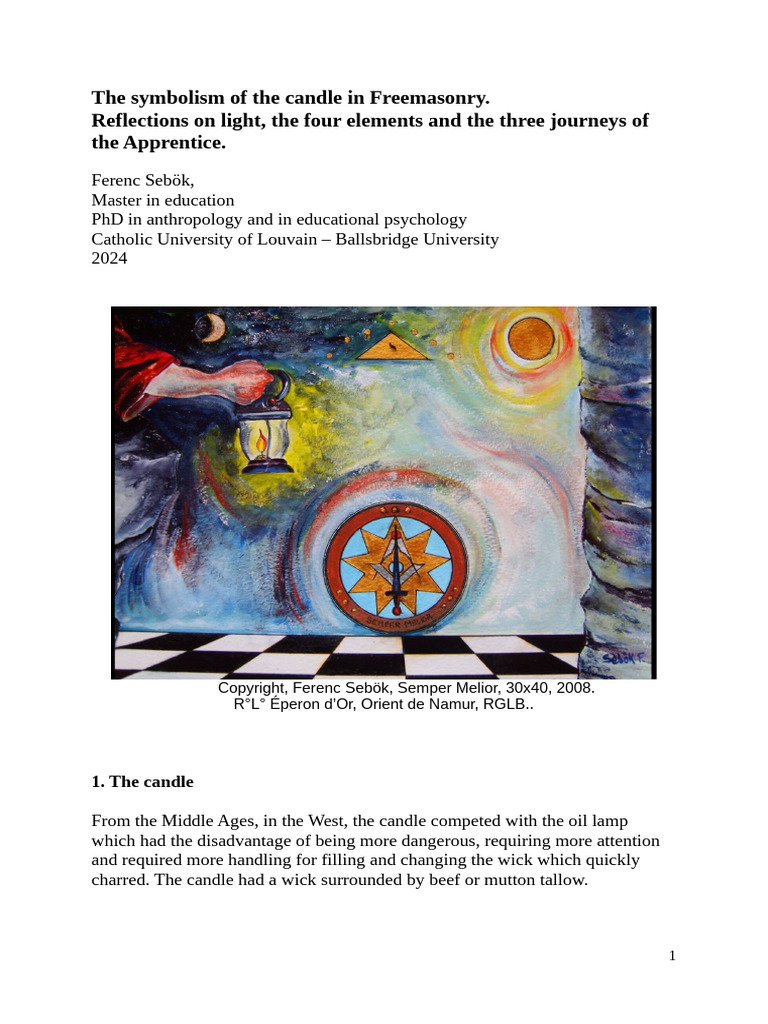 Candle Symbolism in Freemasonry | PDF | Candle | Rituals