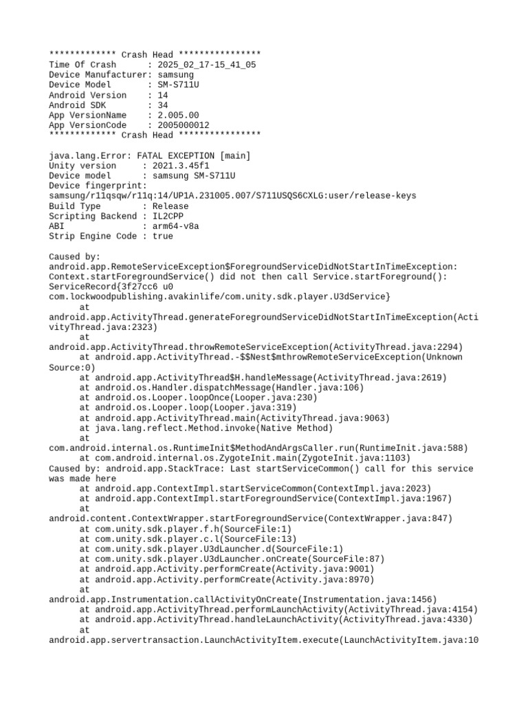Mod Menu Crash 2025 02 17-15 41 05 | PDF | Java (Programming Language) | Android (Operating System)