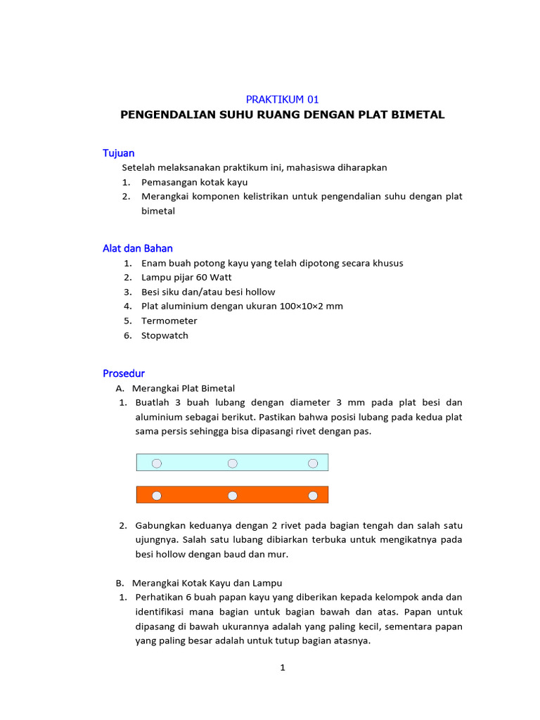 Modul Praktikum 01 Kotak Bimetal v02c | PDF