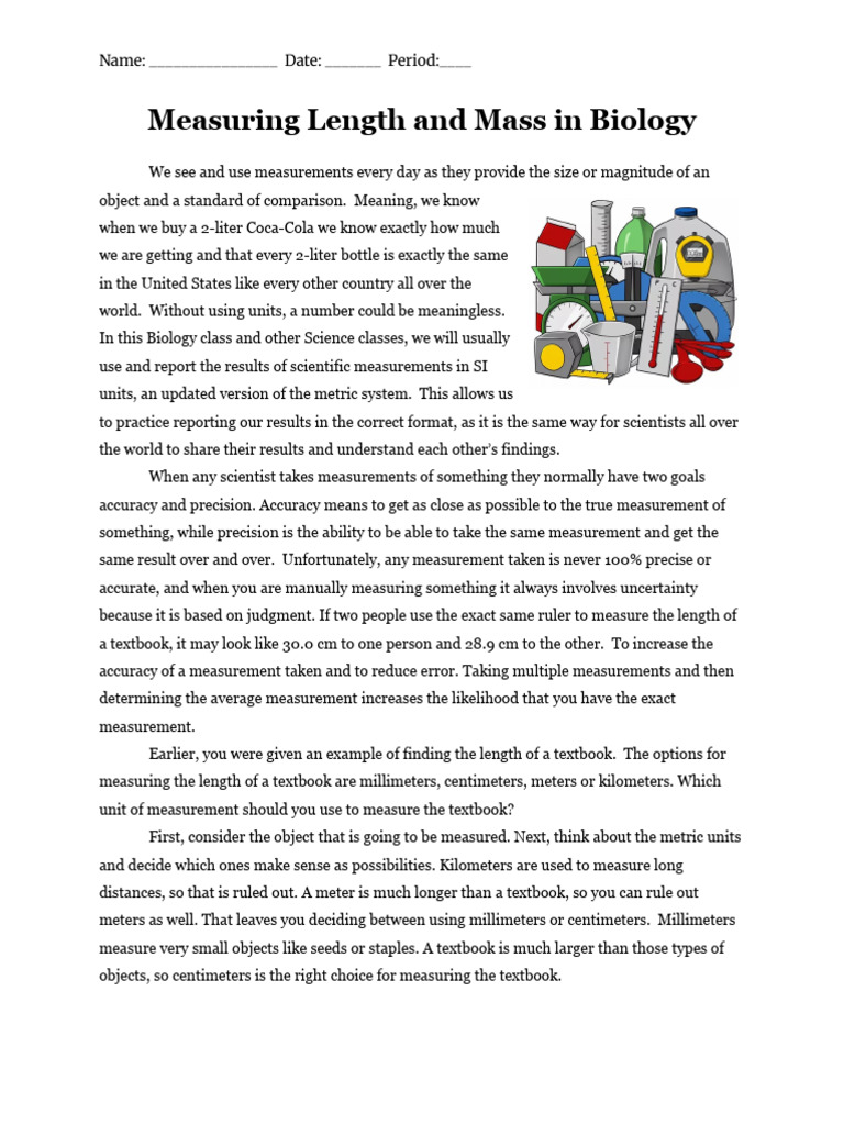 Understanding Mass in Biology Measurements | PDF | Measurement ...