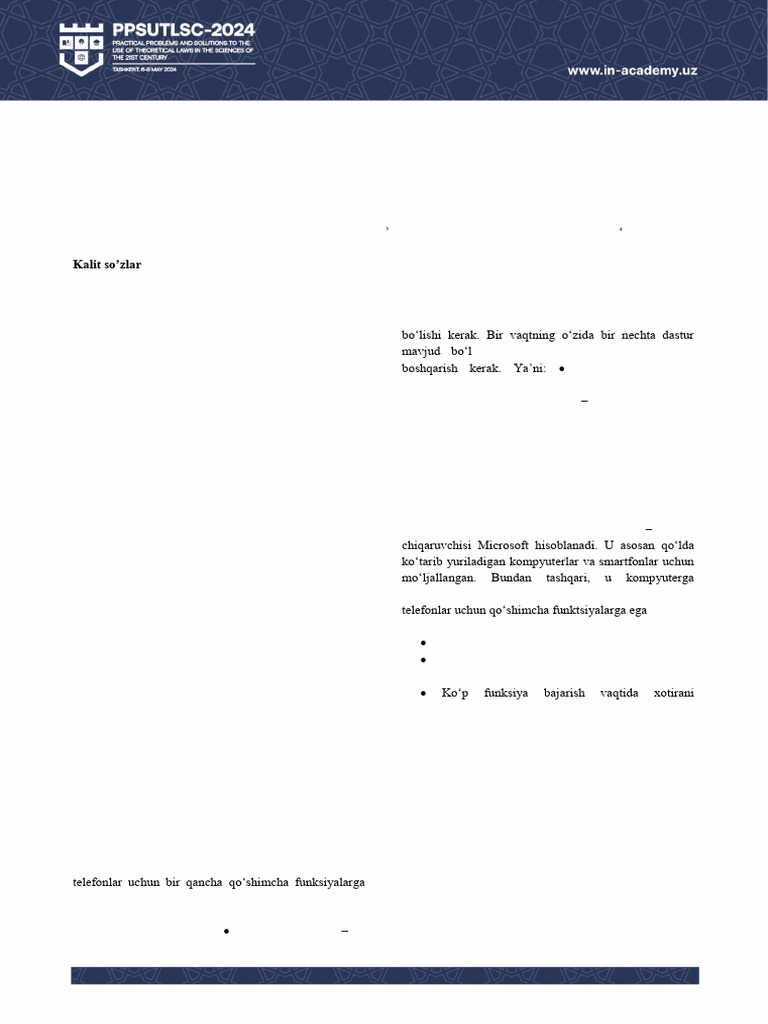 Operatsion Tizimlar | PDF