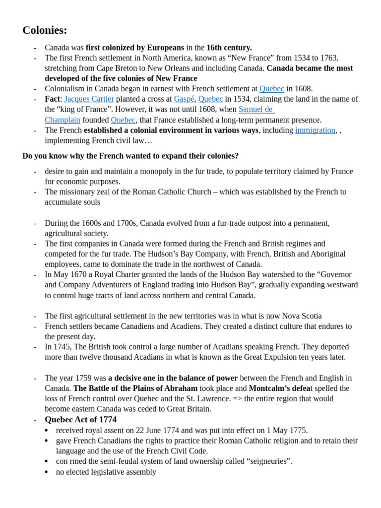 CANADA | PDF | Canada | New France