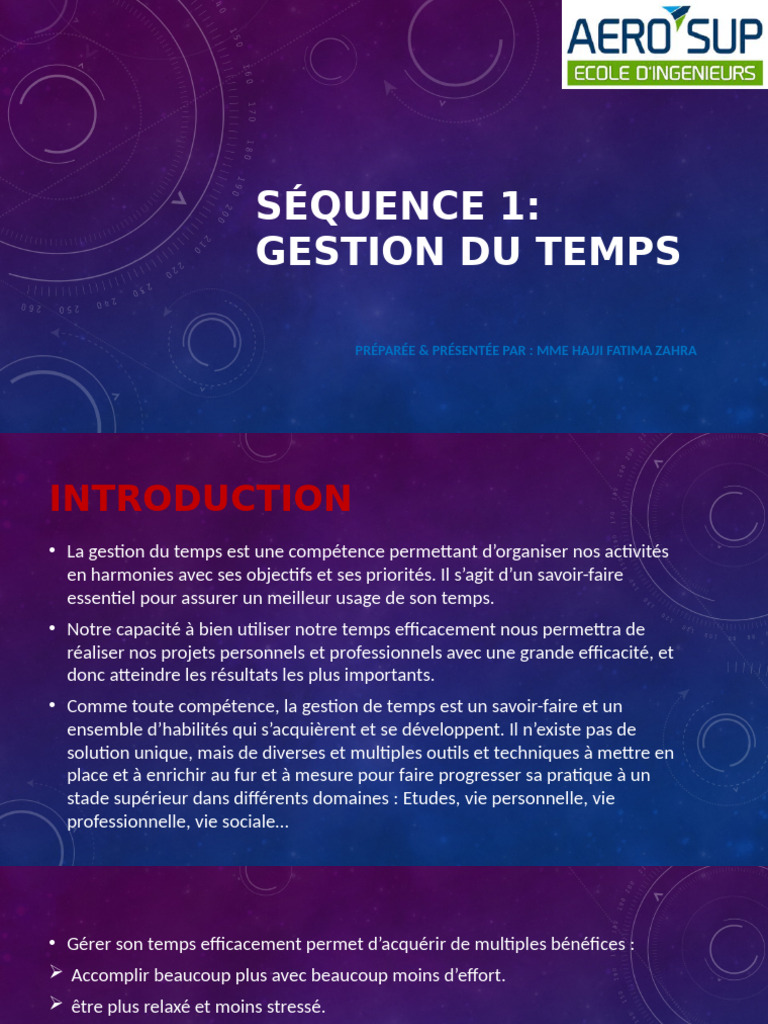 Séquence 3 Gestion du temps | PDF | Gestion du temps | Compétences professionnelles