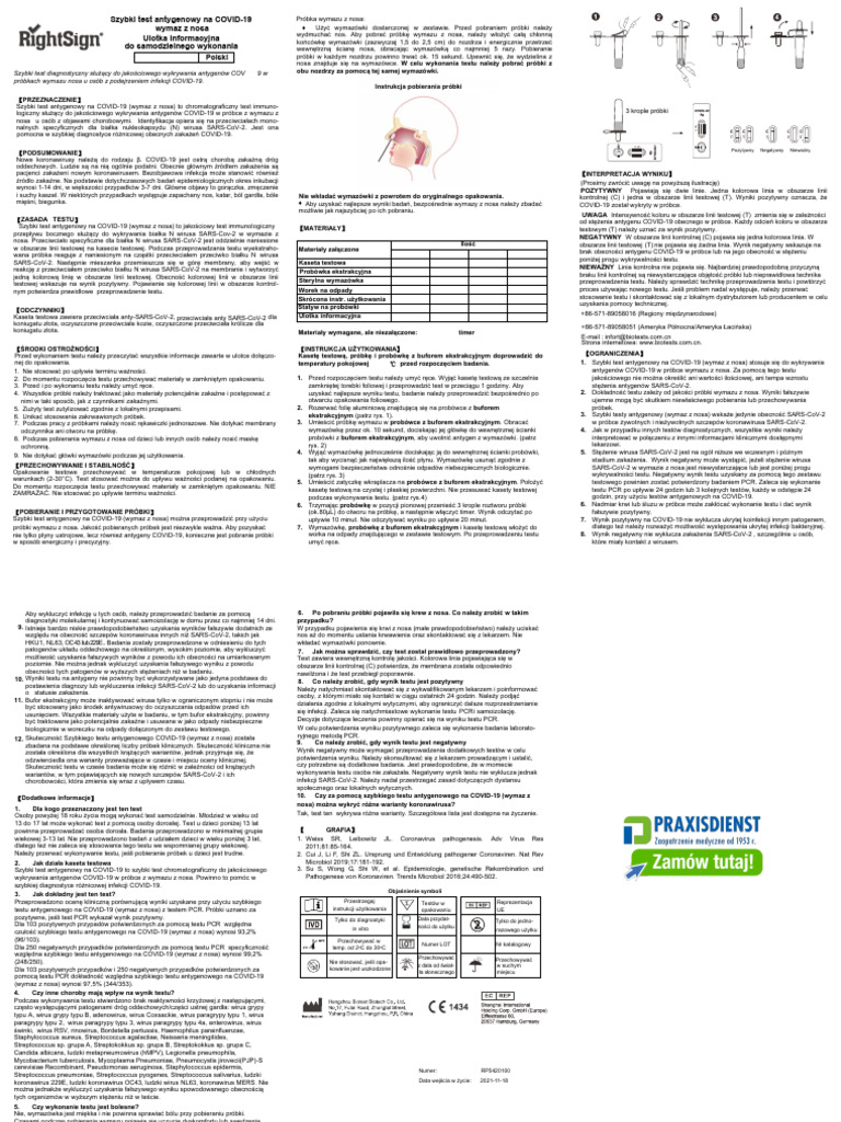Rightsign Test Antygenowy Na Covid 19 Do Samokontroli Instrukcja ...