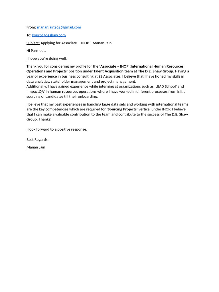 Assignment - IHOP Associate - Manan Jain | PDF