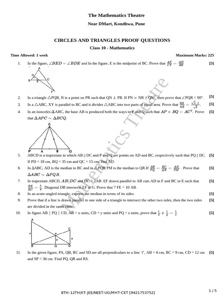 Proof Questions Triangles, Circles and TRIG. | PDF | Circle | Perpendicular