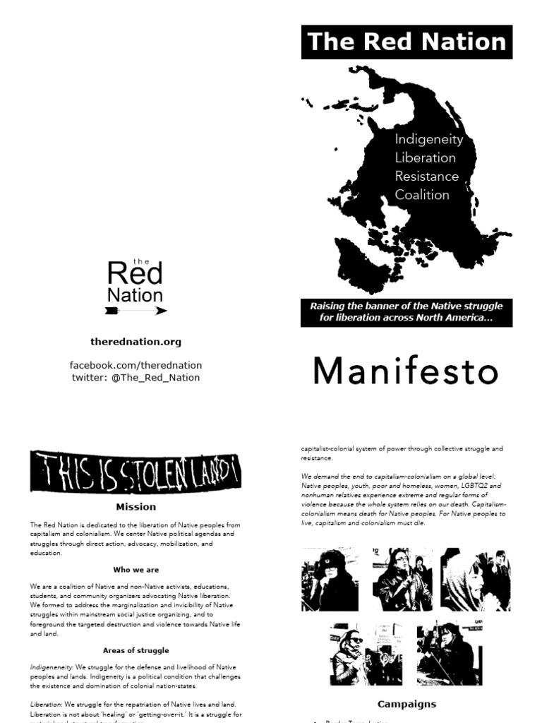 TRN Pamphlet Manifesto Edits | PDF | Indigenous Peoples | Native ...