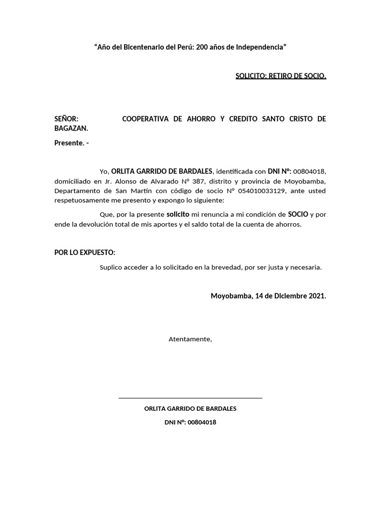 Solicitud COOP SCB | PDF