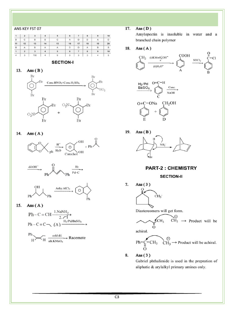 FST-07 Ans Key | PDF
