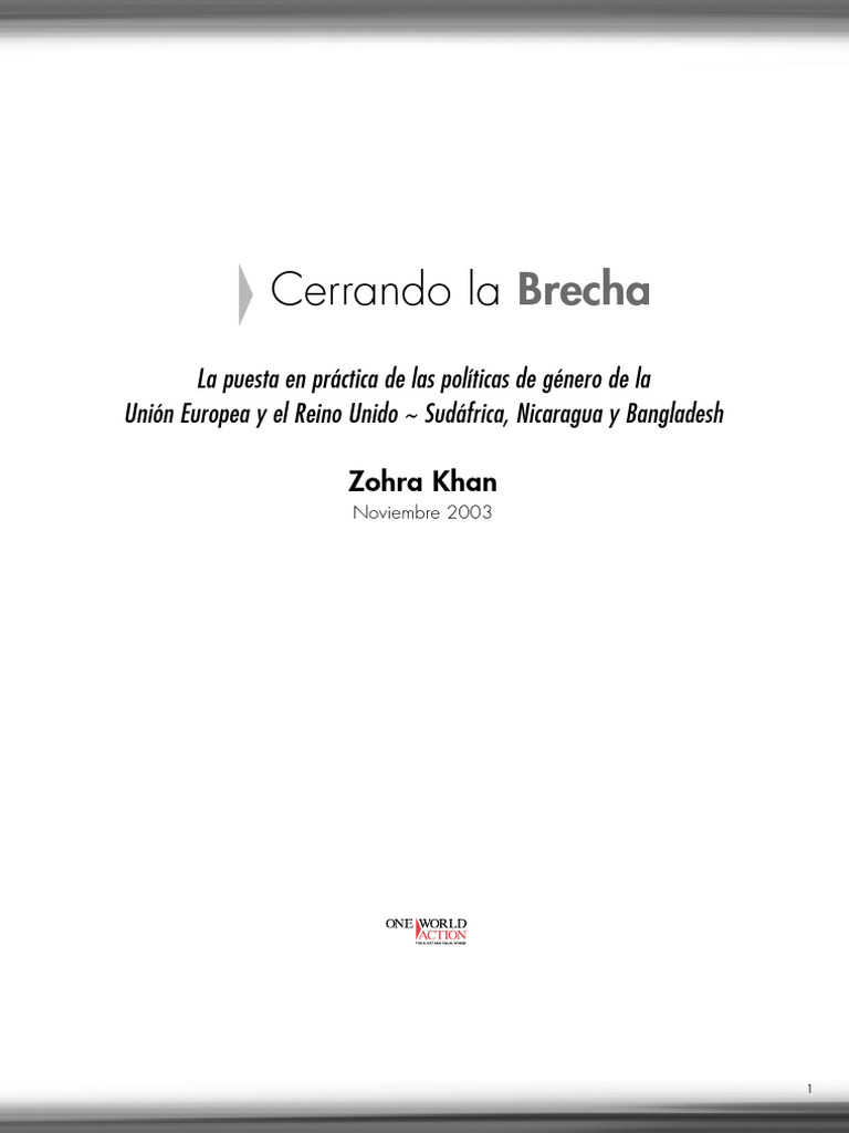 cerrando_la_brecha (1) | PDF | Incorporación de la perspectiva de ...