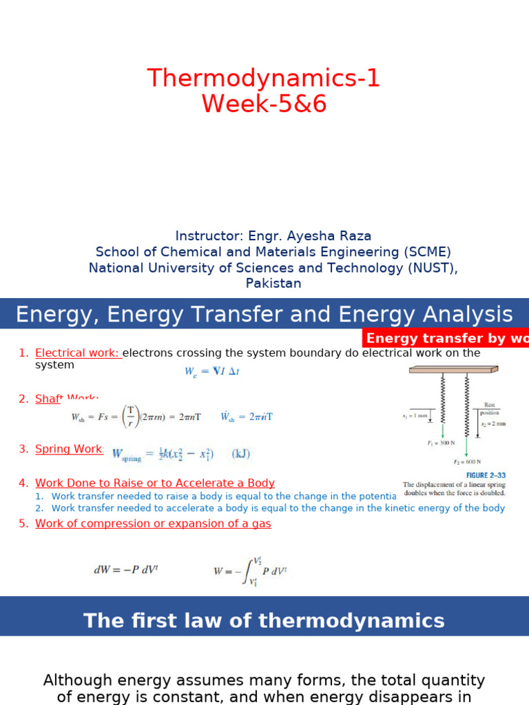 Thermo 1 Lecture 5 Energy Analysis | PDF | Heat | Heat Capacity